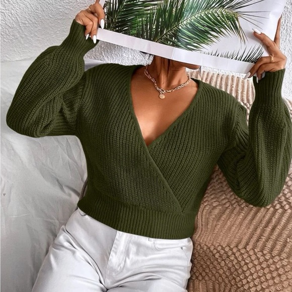 Sweaters | Luxe Surplice Neck Knit Sweater | Poshmark